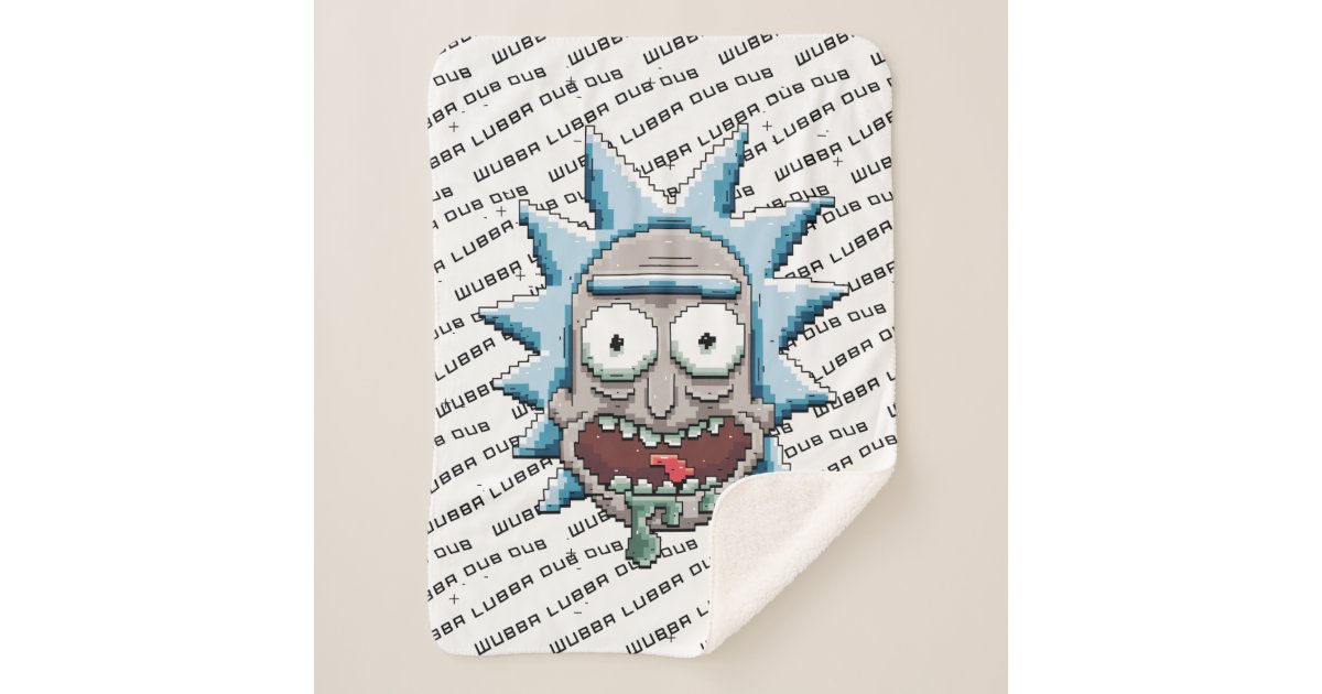 RICK AND MORTY™ | Pixelverse Rick Drooling Head Sherpa Blanket | Zazzle