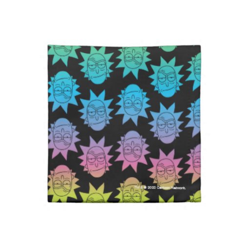 RICK AND MORTY™ | Rainbow Rick Head pattern Cloth Napkin | Zazzle
