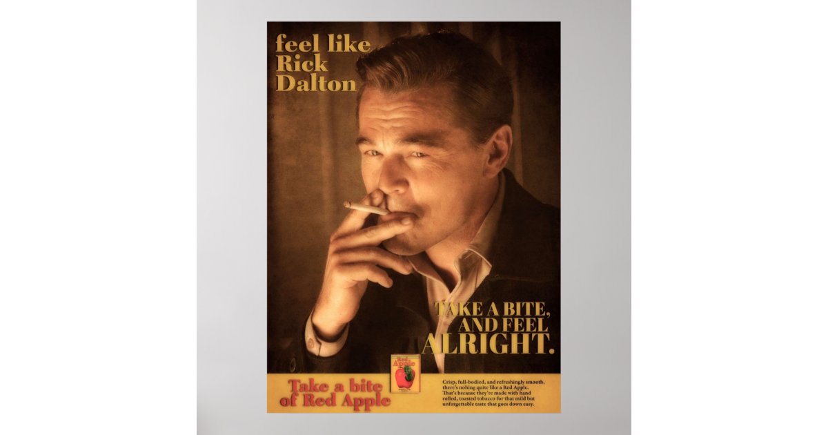 Rick Dalton Red Apple Ad Poster | Zazzle