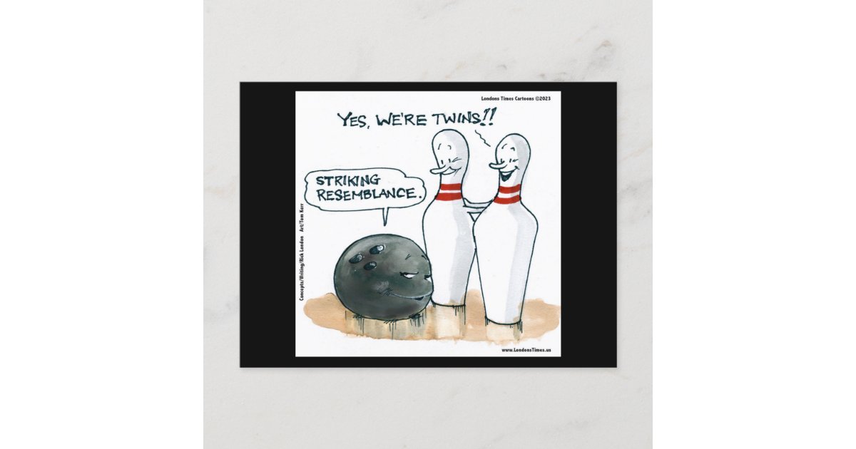 Rick London Cartoons Funny Bowling Comic Postcard | Zazzle