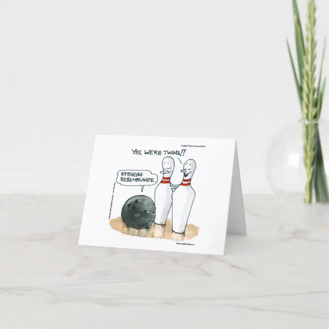 Rick London Cartoons Funny Bowling Thank You Card | Zazzle