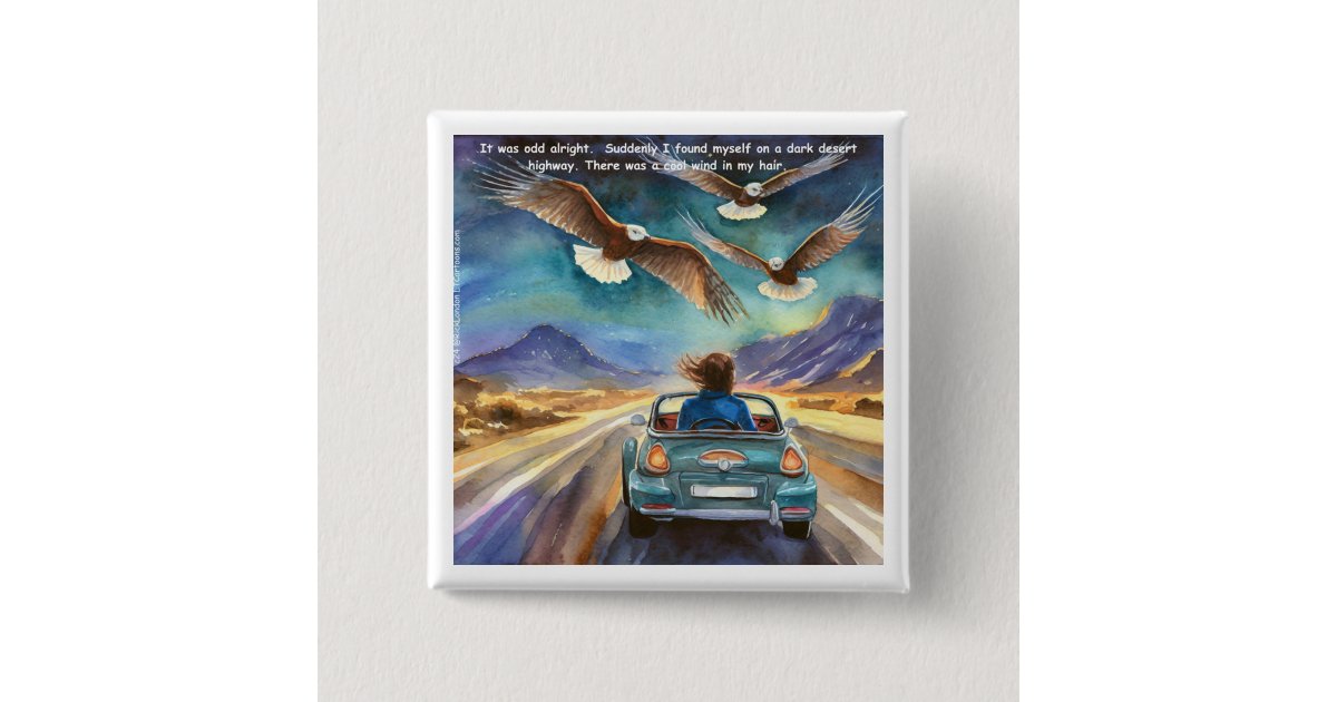 Rick London Driving In The Dark Funny Comic Button | Zazzle