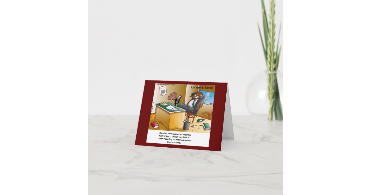 Rick London Muskrat Divorce Attorney Comic Card | Zazzle