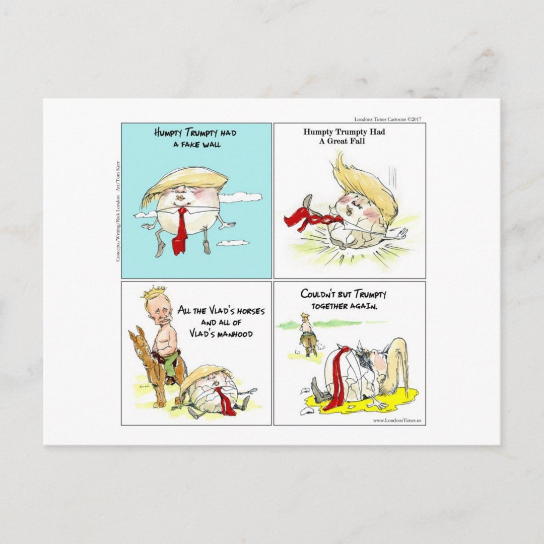 Rick London "Trumpty Dumpty" Funny Trump Gift Postcard | Zazzle