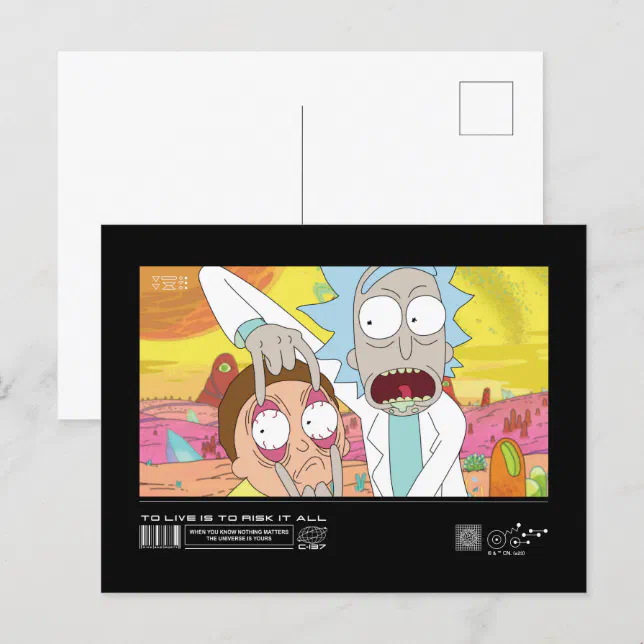 Rick Opening Morty's Eyes Quote Graphic Postcard | Zazzle