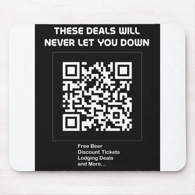 Rickroll QR code Mouse Pad | Zazzle