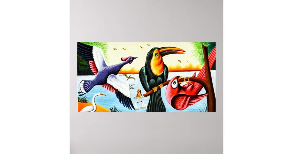 Rickshaw Art Birds Poster | Zazzle