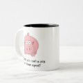 Riddle Mug: Pig with Three Eyes Two-Tone Coffee Mug | Zazzle