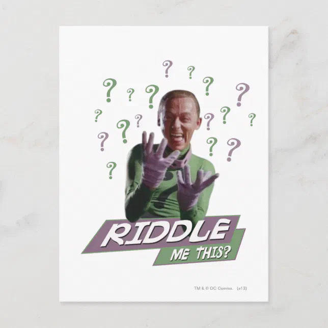 Riddler - Riddle Me This Postcard | Zazzle