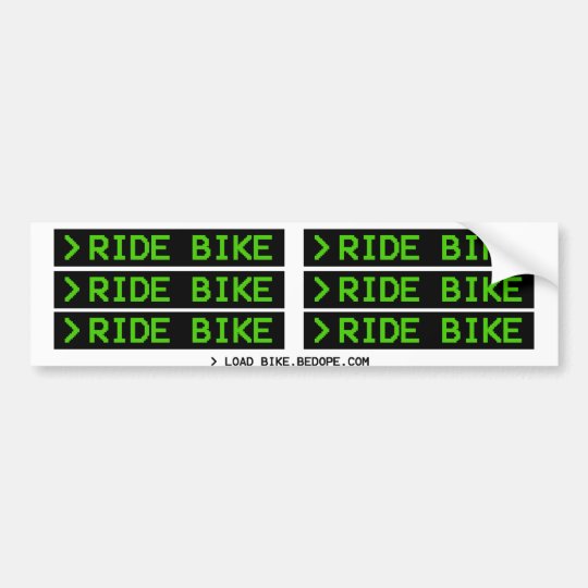 > RIDE BIKE BUMPER STICKER | Zazzle.com
