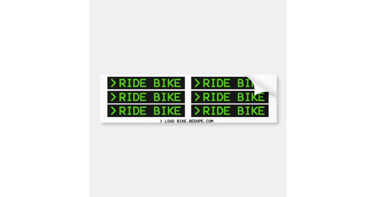 > RIDE BIKE BUMPER STICKER | Zazzle