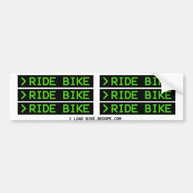 > RIDE BIKE BUMPER STICKER | Zazzle
