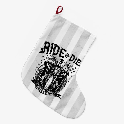 Ride or Die II Motorcycle Large Christmas Stocking | Zazzle