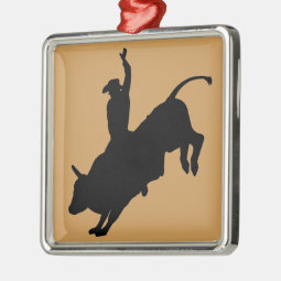 Ride Rank Bull Riding Rodeo Cowboy Up Metal Ornament | Zazzle