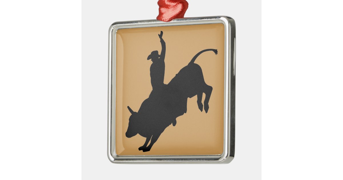 Ride Rank Bull Riding Rodeo Cowboy Up Metal Ornament | Zazzle