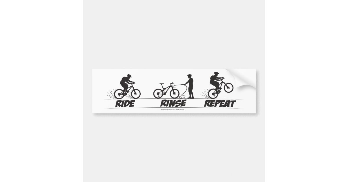Ride Rinse Repeat Bumper Sticker | Zazzle