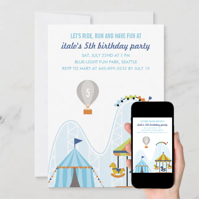 Ride, Run and have fun Birthday Party Invitation | Zazzle
