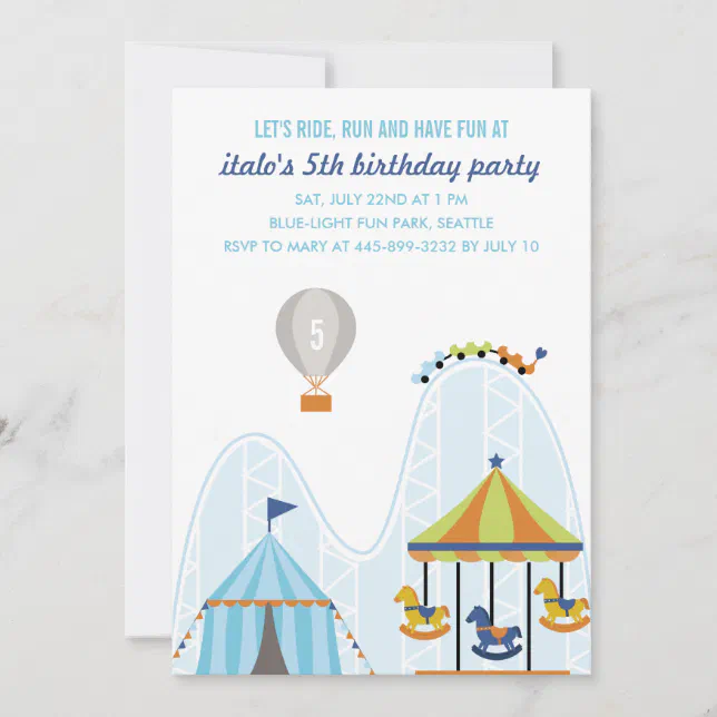 Ride, Run and have fun Birthday Party Invitation | Zazzle