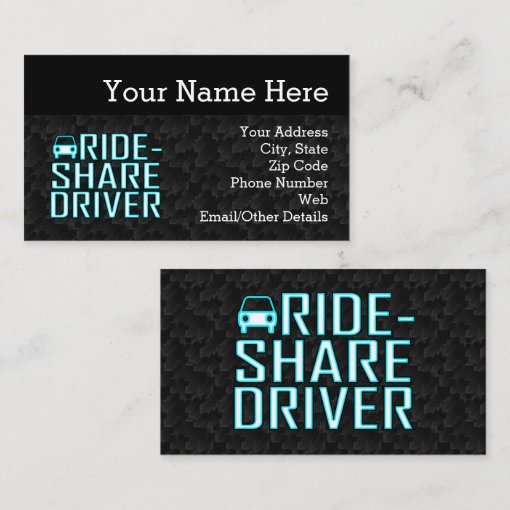 Ride Share Driver Rideshare Driving Business Card | Zazzle