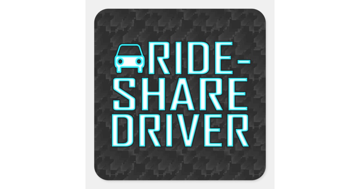 Ride Share Driver Rideshare Driving Square Sticker | Zazzle