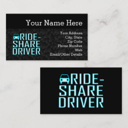 Ride Share Driving Uber Driver Rideshare Business Card | Zazzle