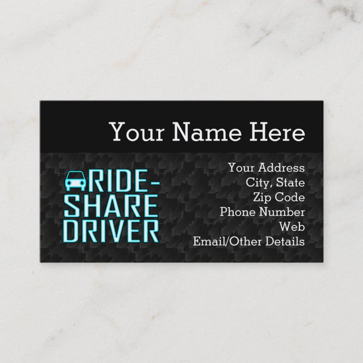 Ride Share Driving Uber Driver Rideshare Business Card | Zazzle