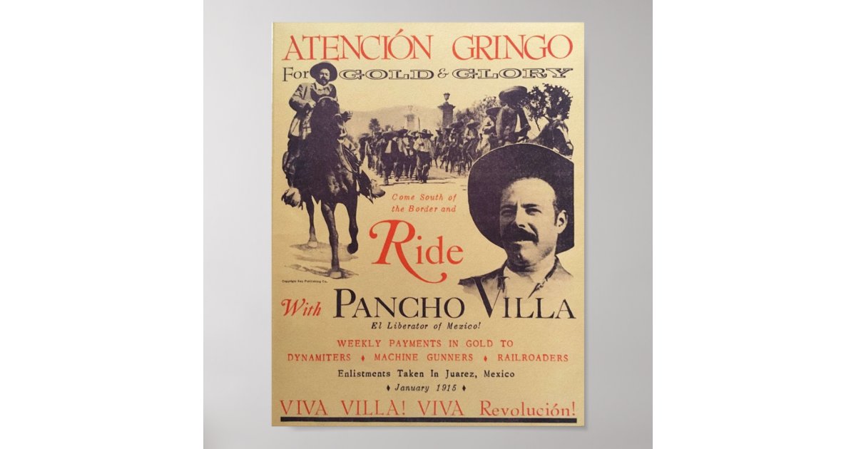 Ride with Pancho Villa Old Poster | Zazzle