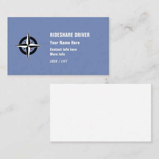 Rideshare Driver Business Card | Zazzle