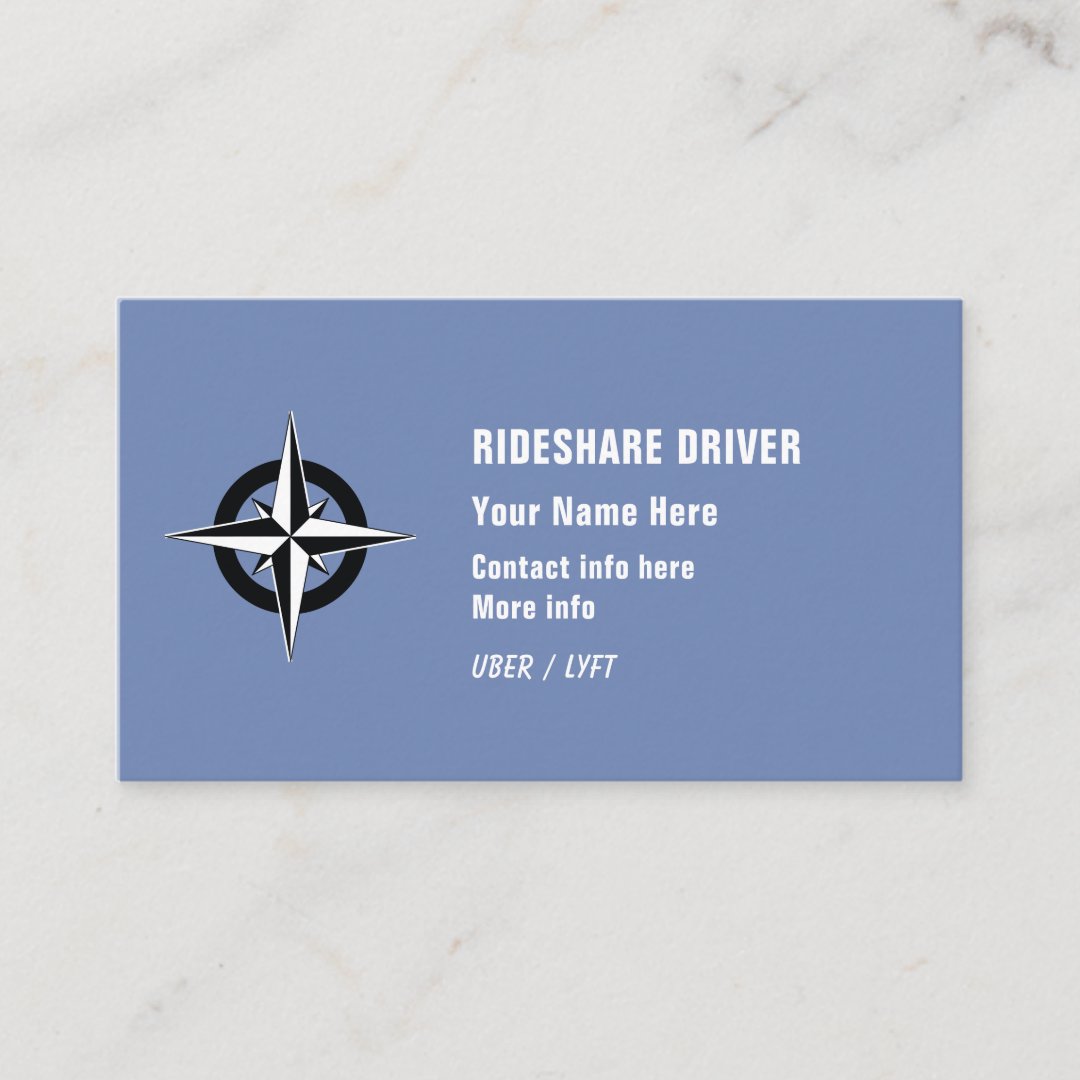 Rideshare Driver Business Card | Zazzle