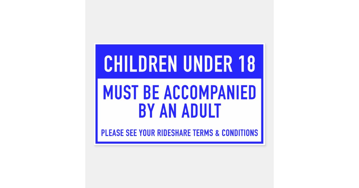Rideshare Minor Window Sticker | Zazzle