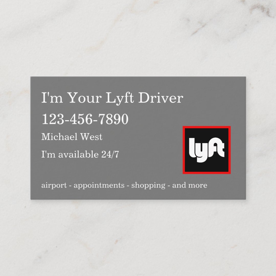 Rideshare Taxi Driver Modern B Business Card | Zazzle