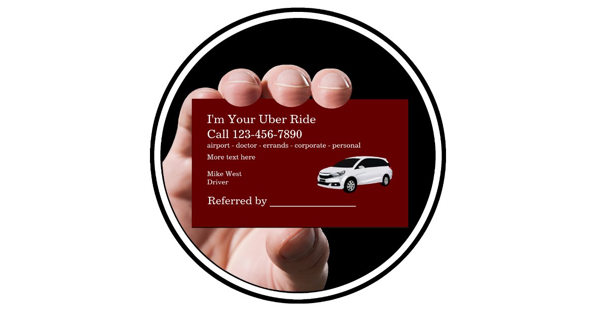Rideshare Taxi Driver Referral Business Card | Zazzle