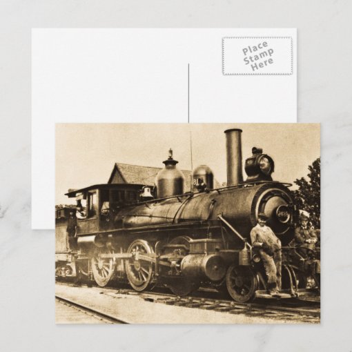 Ridin' that Train Vintage Railroad Postcard | Zazzle
