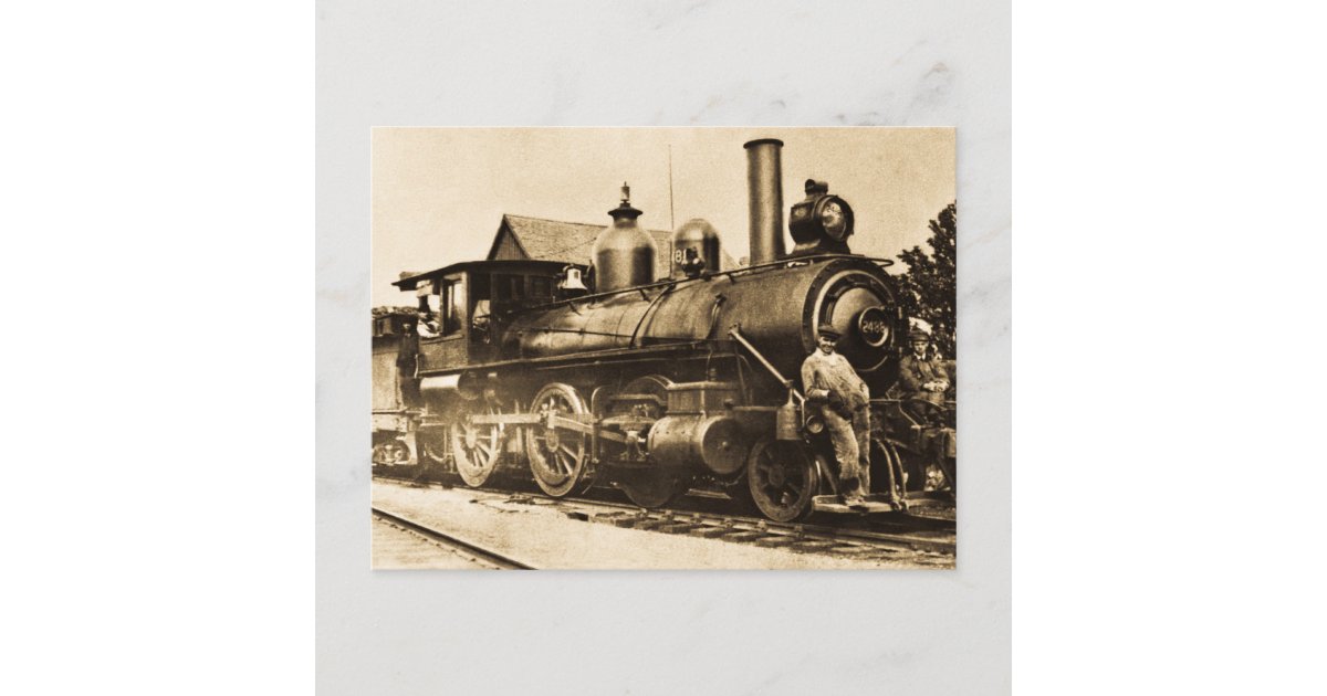 Ridin' that Train Vintage Railroad Postcard | Zazzle