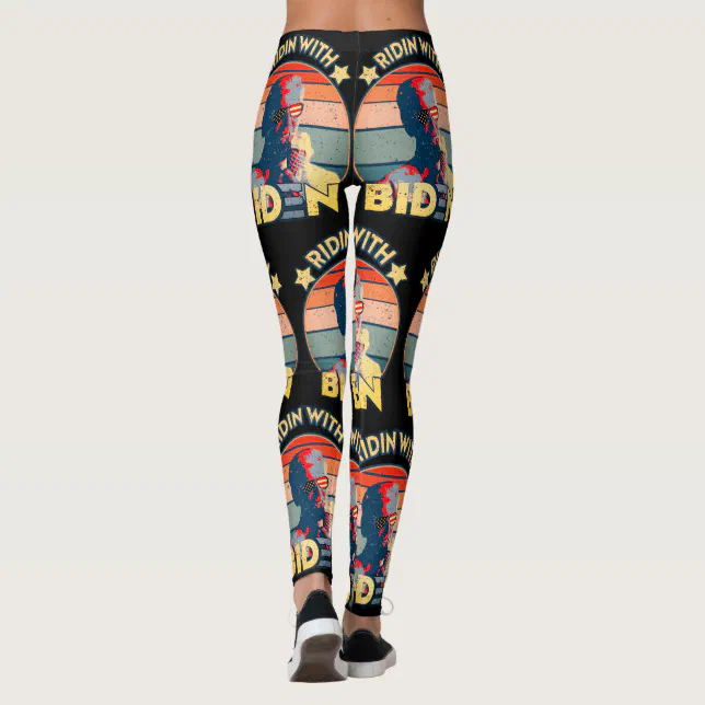 Ridin' With Biden Eating Ice-Cream Retro Sunset Leggings | Zazzle