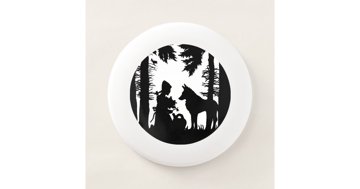 Riding Hood Wolf in Forest in Black Silhouette Wham-O Frisbee | Zazzle