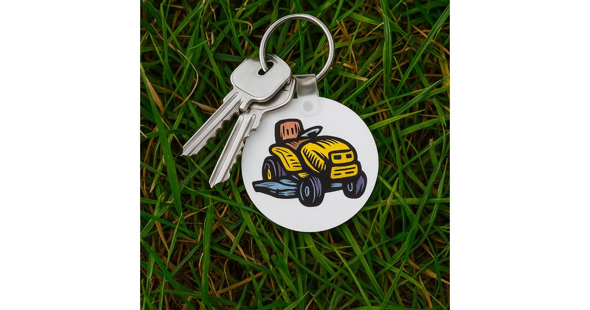 Riding Lawn Mower Keychain | Zazzle