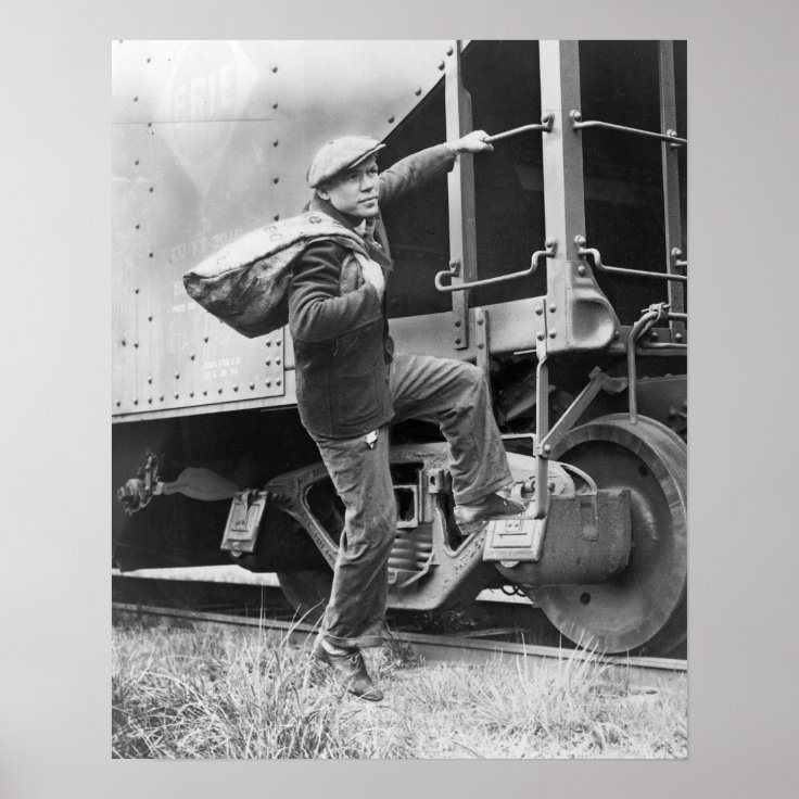 Riding the Rails, 1935. Vintage Photo Poster | Zazzle