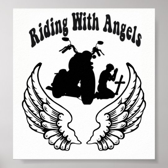 RIDING WITH ANGELS FALLEN BIKERS POSTER | Zazzle.com