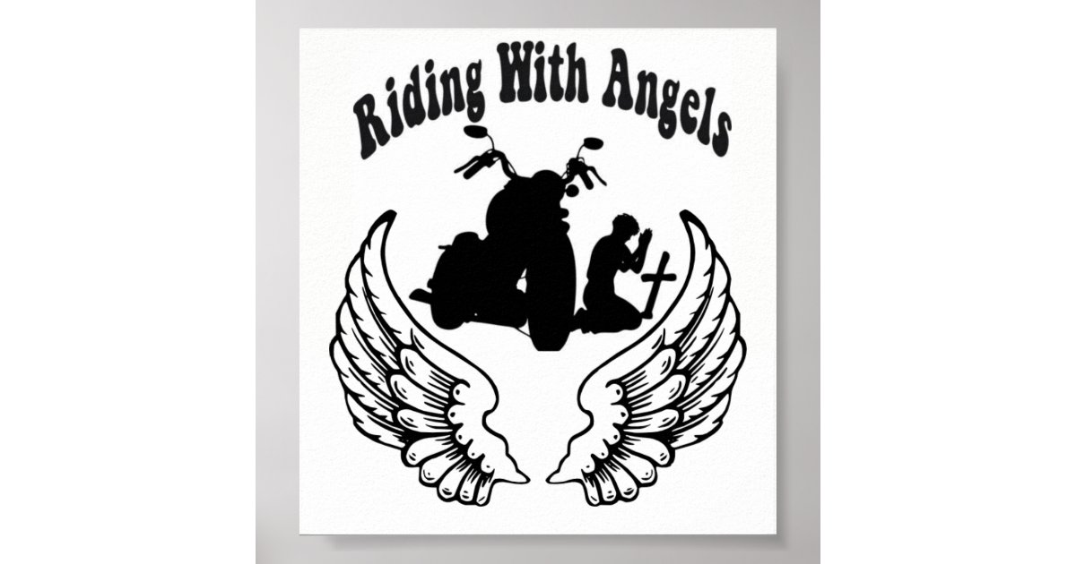 RIDING WITH ANGELS FALLEN BIKERS POSTER | Zazzle