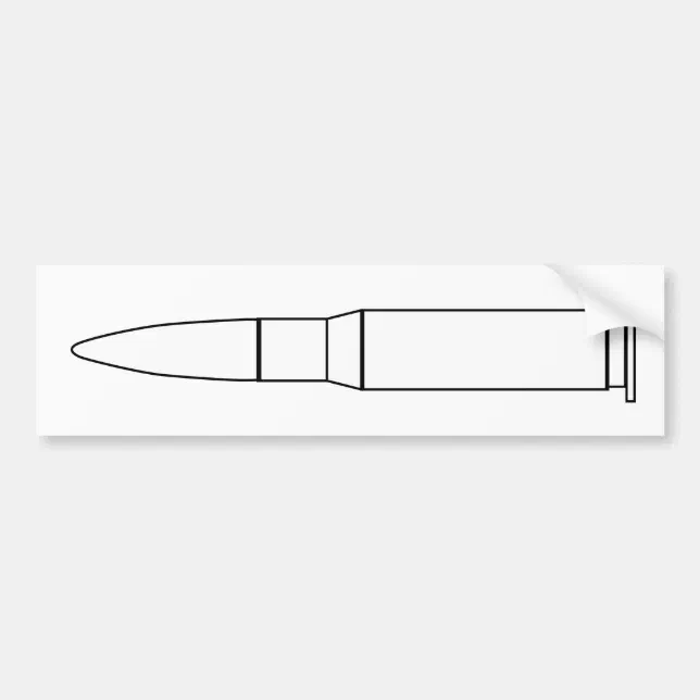Rifle Bullet Outline Drawing Bumper Sticker | Zazzle