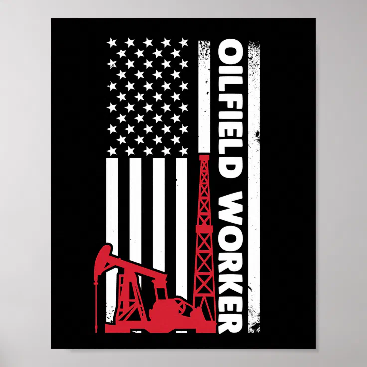 Rig Drilling Roughneck Oilfield Worker Poster | Zazzle