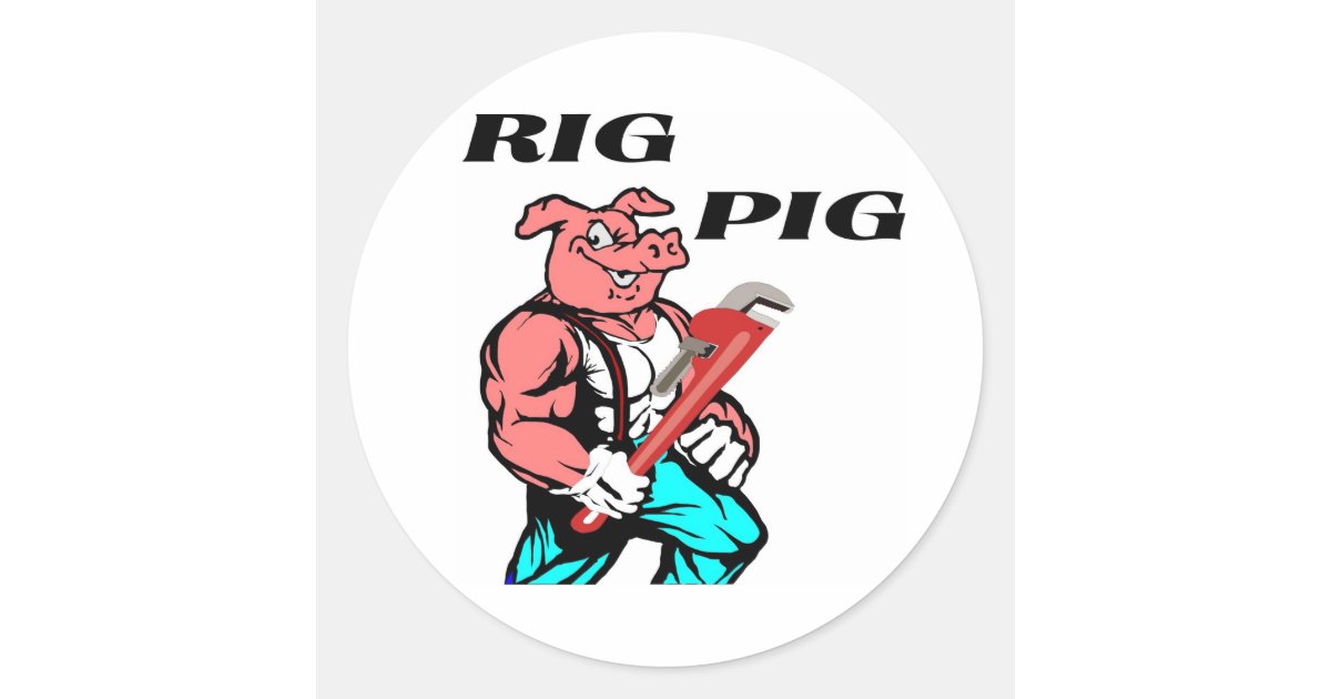 Rig Pig Classic Round Sticker | Zazzle