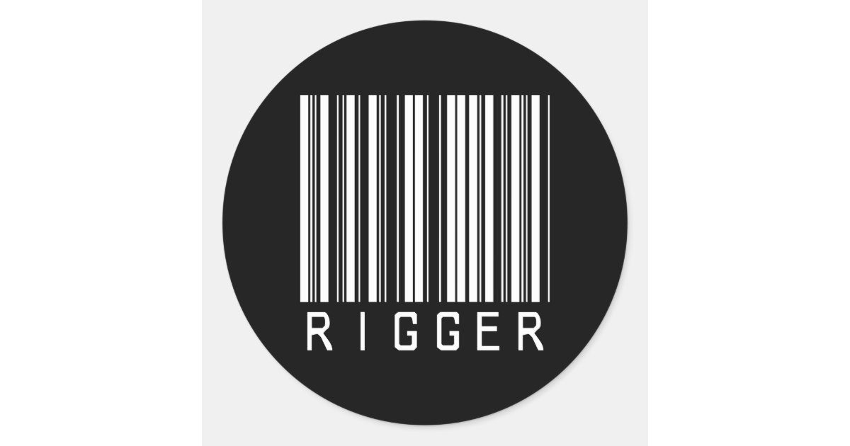 Rigger Bar Code Classic Round Sticker | Zazzle