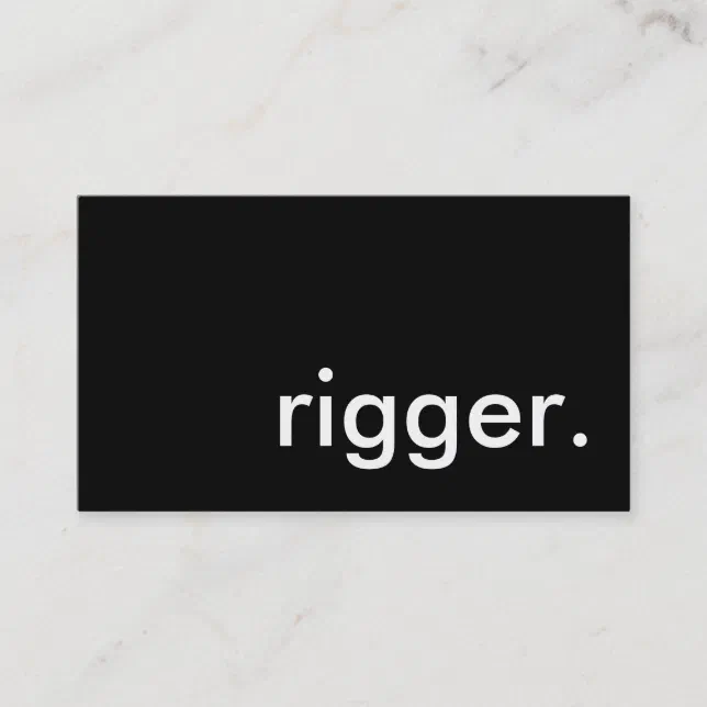 rigger. business card | Zazzle