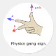 Right hand rule cross product Physics gang sign Classic Round Sticker ...