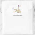 Right hand rule cross product Physics gang sign Oval Sticker | Zazzle