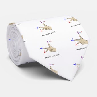 Right hand rule cross product Physics gang sign Tie | Zazzle