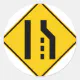 Right Lane Ends Highway Sign Classic Round Sticker | Zazzle