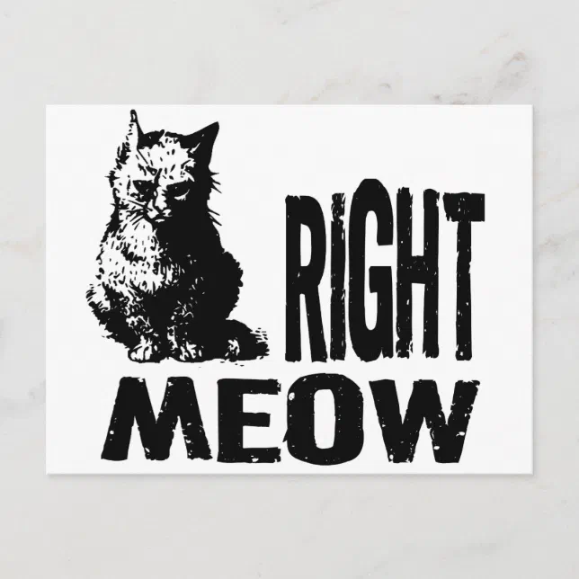 Right MEOW! Funny Evil Kitty Postcard | Zazzle